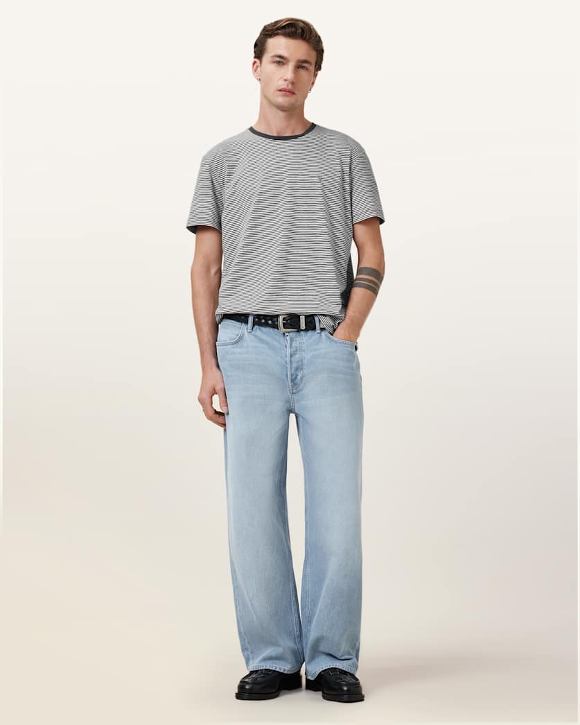 Dillon Striped Crew Neck T-shirt CHALK WHITE/GREY | ALLSAINTS US